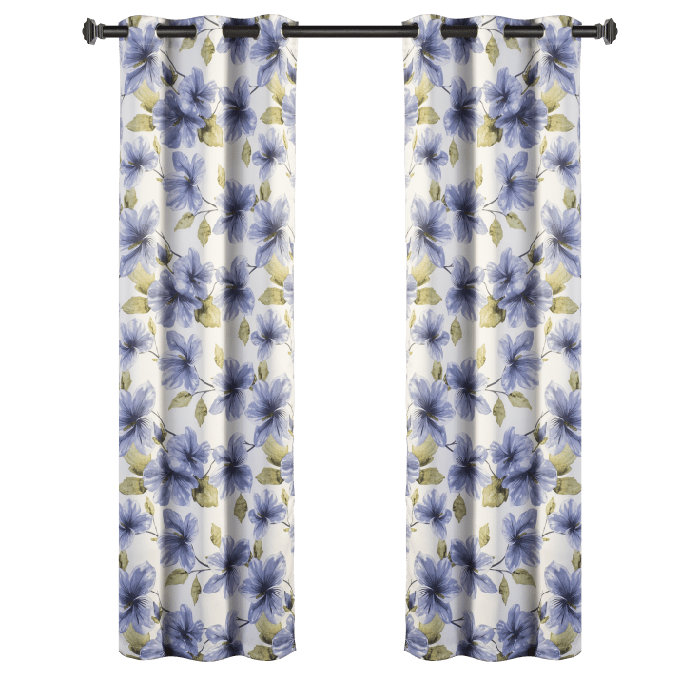 Margaret Josephs Blackout Floral Window Curtain Set with Grommets & Reviews | Wayfair